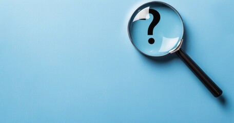 magnifying glass on blue background