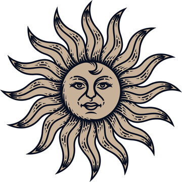 medieval sun face