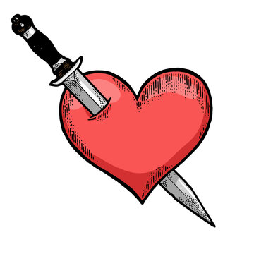 dagger stabbing heart
