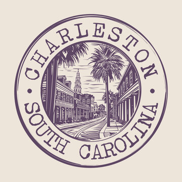 Charleston Sc Logo Charleston Logo Etsy