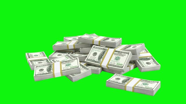 100 Dollar Bills Falling
