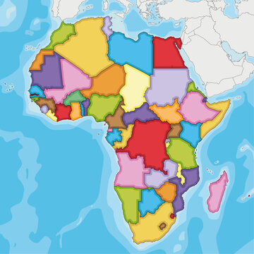 Outline Map Of Africa With Countries Labeled