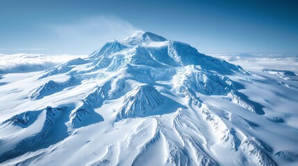 Aerial View of Mount Erebus, Antarctica's Active Volcano, Overlooking ...