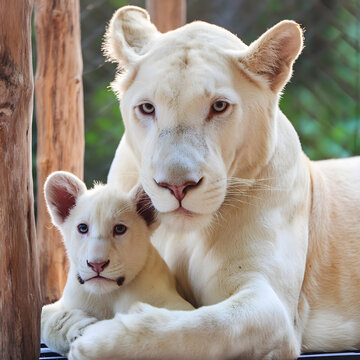 White Lioness Wallpaper