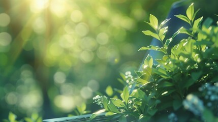 A serene natureinspired screensaver on a laptop providing a calming ...