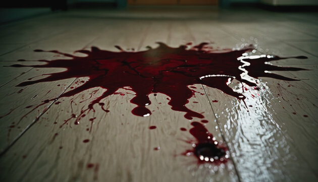 Blood Puddle On Ground