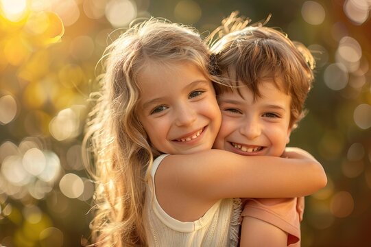 Children Hugging