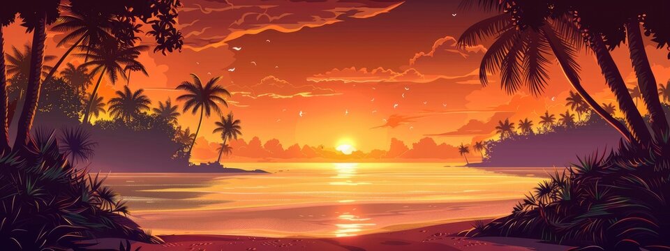 Beach Sunset Cartoon Images – Browse 71,198 Stock Photos, Vectors, and ...