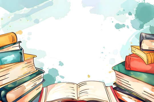 Library Books Wallpaper Border