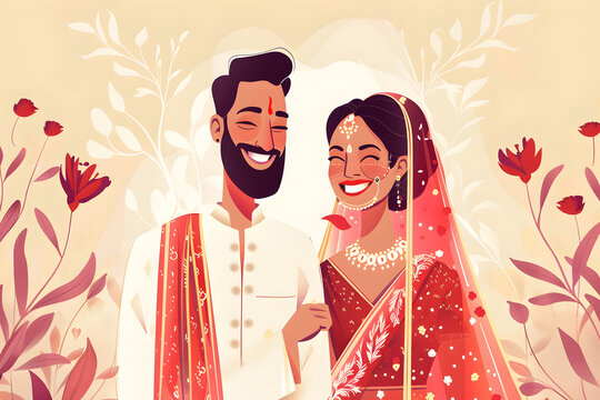 Indian Wedding Cartoon Images – Browse 6,692 Stock Photos, Vectors, and ...