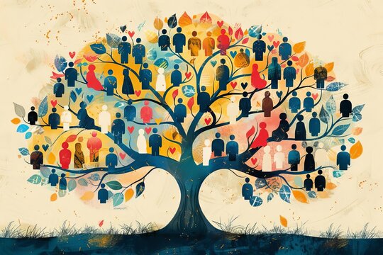 Colorful Family Reunion Tree