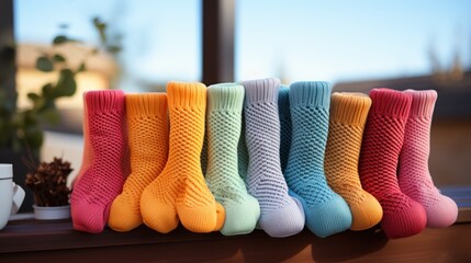 Different colorful socks
