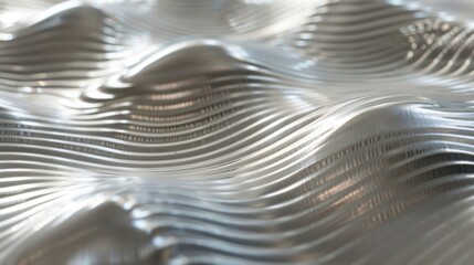 Close-Up of Abstract Metal Ridges in Contrasting Light from Pikwizard