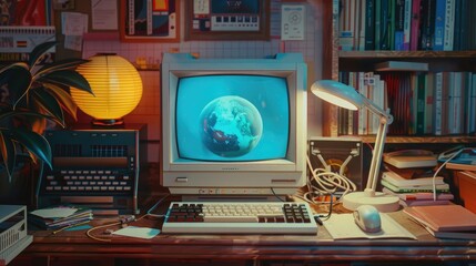 90s science study book vibes, Old Computer. Nostalgia. Collage. flash ...