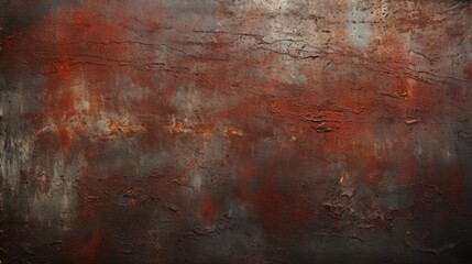 A dark red and brown rusted metal texture creating an abstract, rugged ...