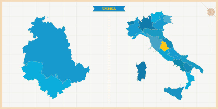 Road Map Of Umbria Italy