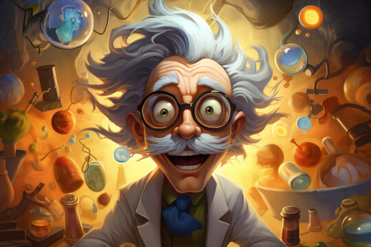 Afbeeldingen over "Crazy Professor" – Blader in stockfoto's, vectoren ...