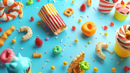 A fun and lively snack pack with animated graphics on a light blue ...