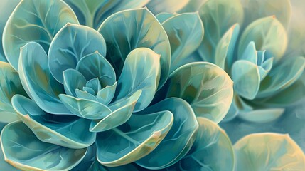 Close up of a teal cactus. Teal cactus leaves. Tidewater green ...