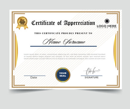 Certificate Design Template Sertifikat Images – Browse 647 Stock Photos ...