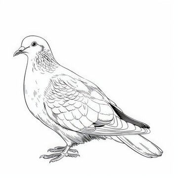 Mourning Dove Flying Drawing