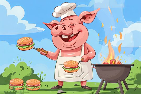 Pig Bbq Cartoon