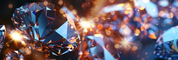 Gleaming 3D diamond structures, radiating clarity and opulence, highly ...