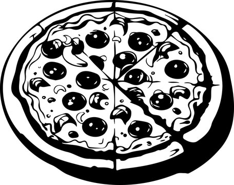 Clip Art Pizza Black And White