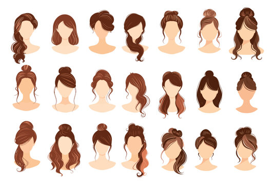 Cartoon Female Hair