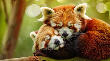 Red Pandas Hugging