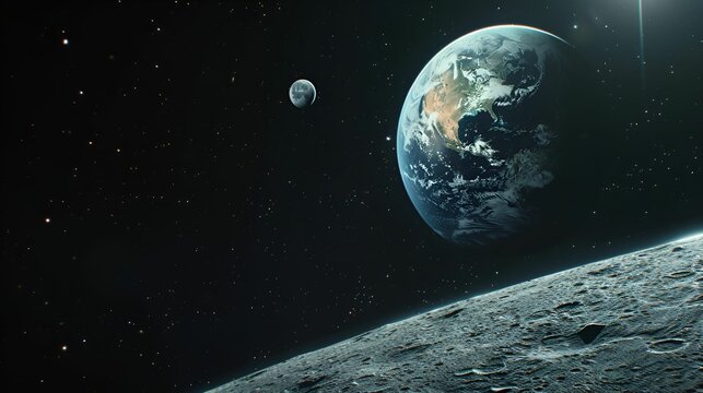 Earth And Moon Wallpaper Hd