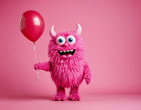 Pink Cartoon Monster