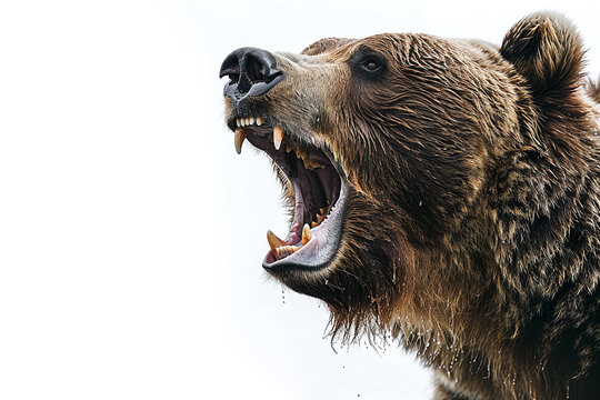 Bear Roaring Side Drawing