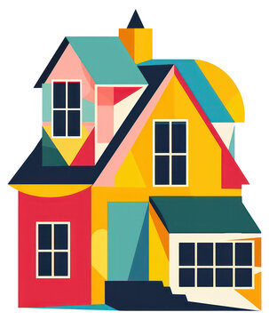 geometric house vector