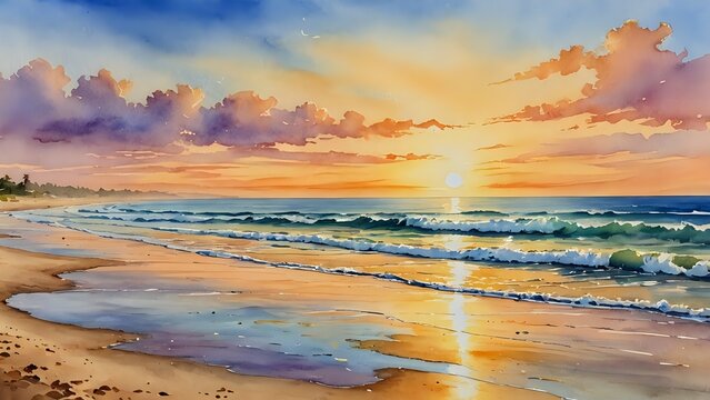 Watercolor Sunset Images Browse 261 606 Stock Photos Vectors and Video Adobe Stock