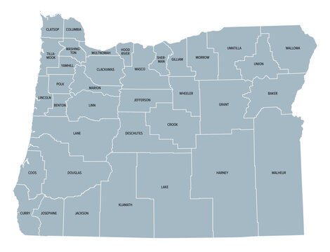 Oregon State County Map