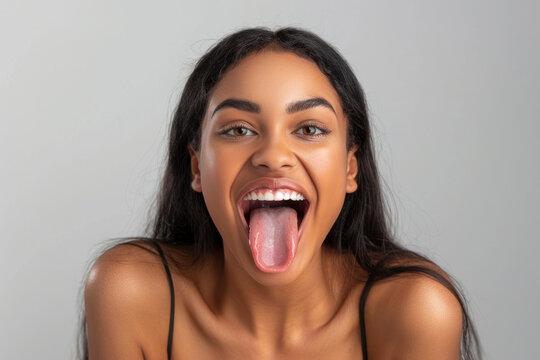 Lady Sticking Tongue Out