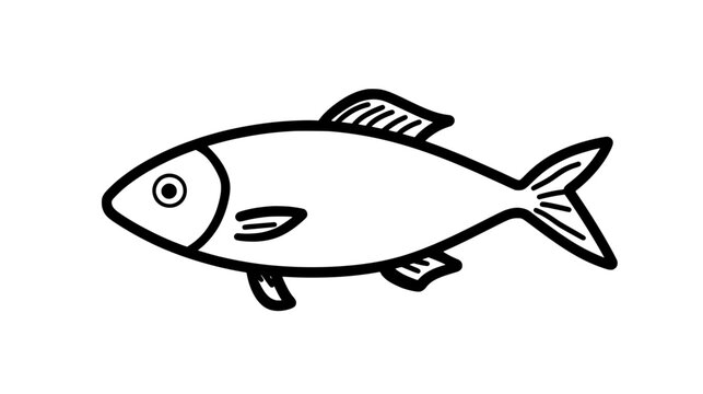 Simple Fish Outline Clip Art