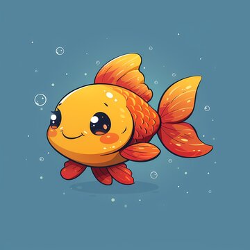 Simple Cartoon Goldfish