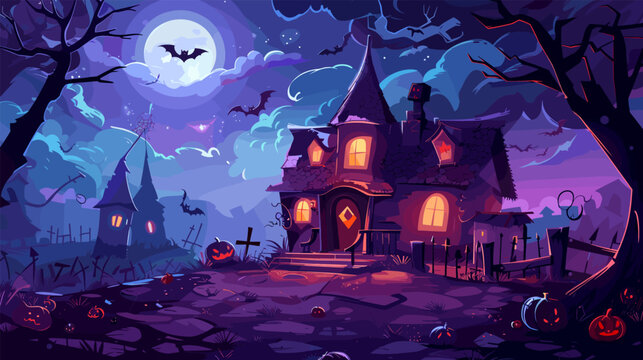 Cartoon Halloween House 14,800+ Haunted House Cartoon Stock Photos,