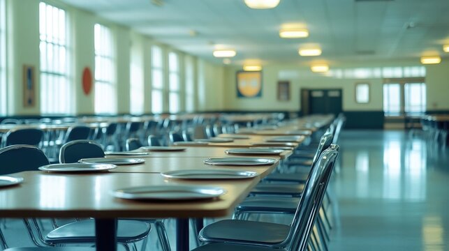 Empty School Lunch Table
