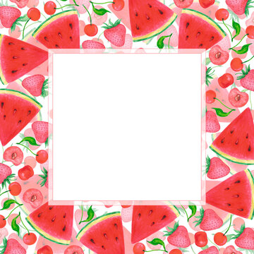Faded Watermelon Border