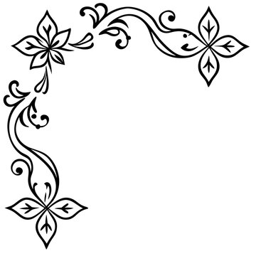 Simple Corner Swirl Design Clip Art