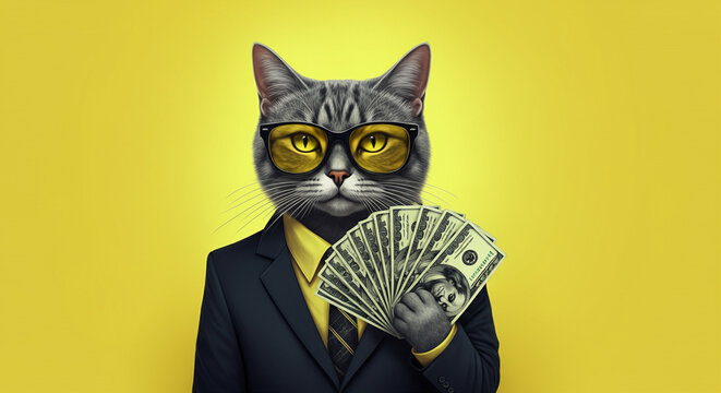 Cat With Money Images Browse 64 Stock Photos Vectors and Video Adobe Stock