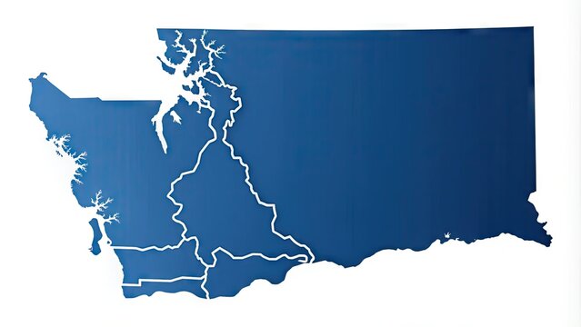 Washington State Map Peninsula - Images et vidéos libres de droits ...