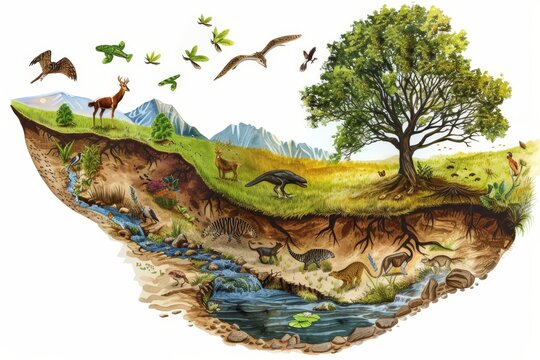 simple ecosystem drawing example