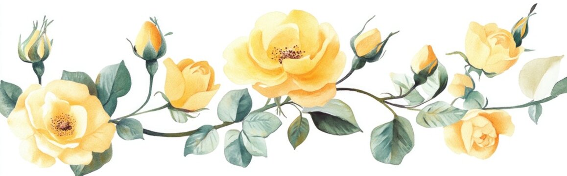 Yellow Rose Border Clip Art