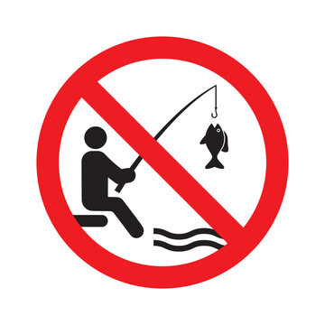 No Fishing Sign Vector