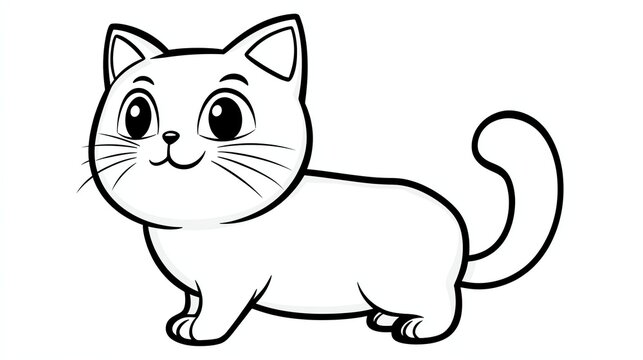 Cat Clipart Black And White Simple Black And White - Infoupdate.org