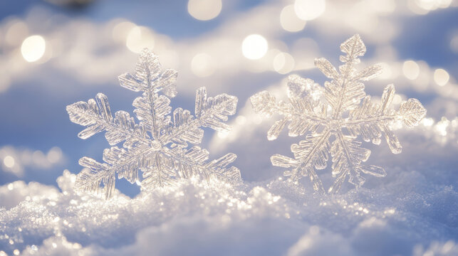 Real Snowflakes Background